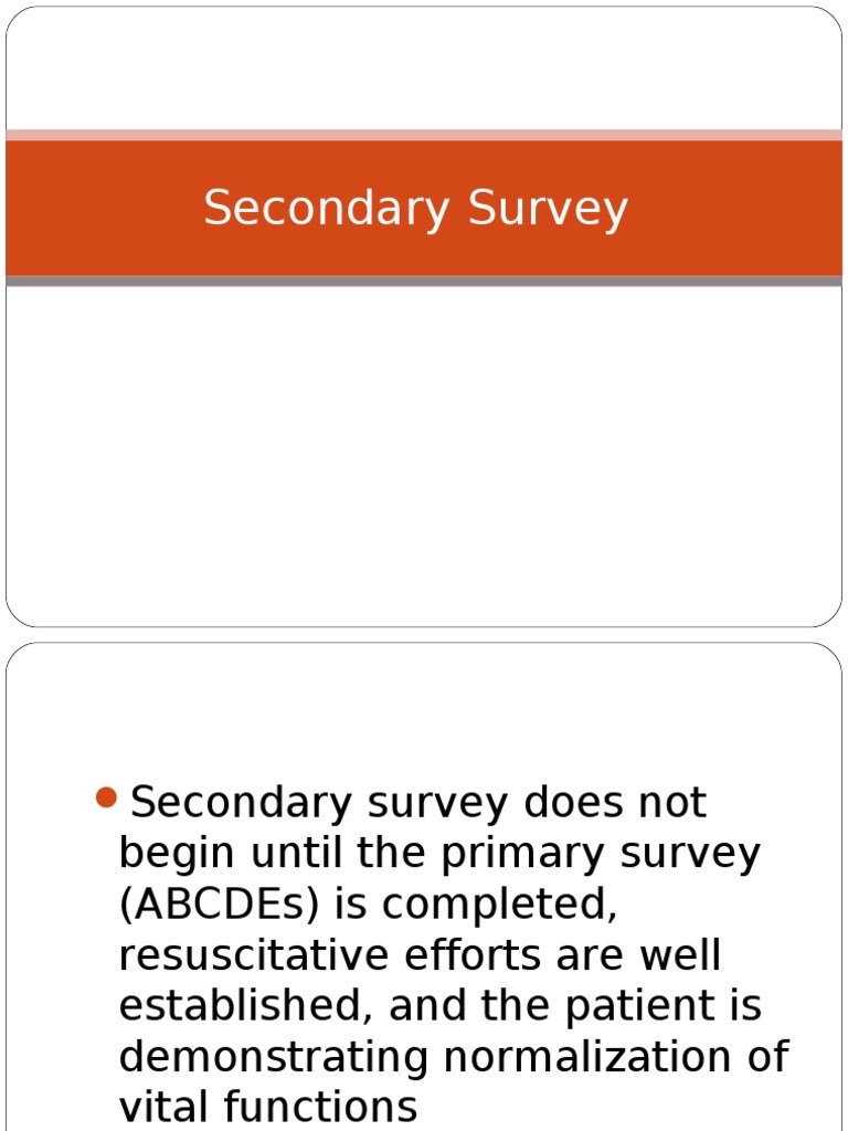 Trauma - Secondary Survey | Medical Specialties | Clinical Medicine