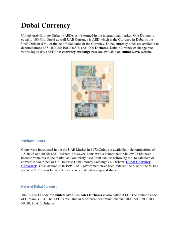 An In-Depth Examination of the Currency Used in Dubai: The United Arab ...