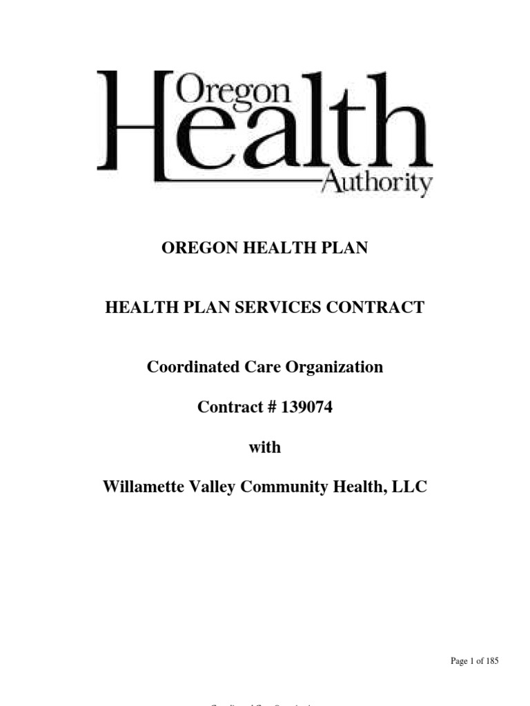 Oregon Health Plan CCO Contract Overview | PDF | Primary Care Physician ...