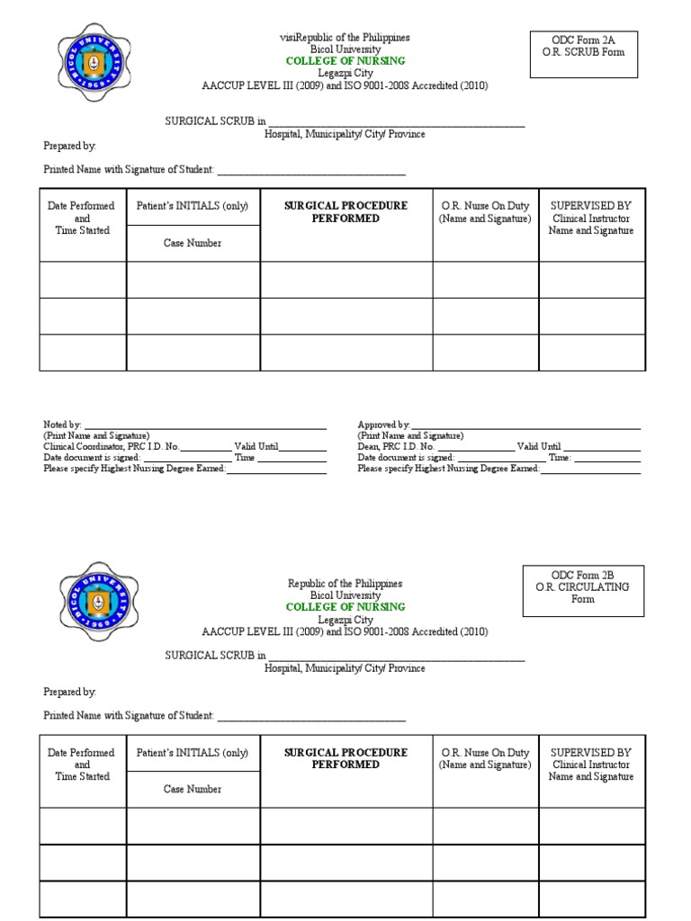 PRC Forms Bicol University COllege of Nursing, Legazpi City | PDF ...