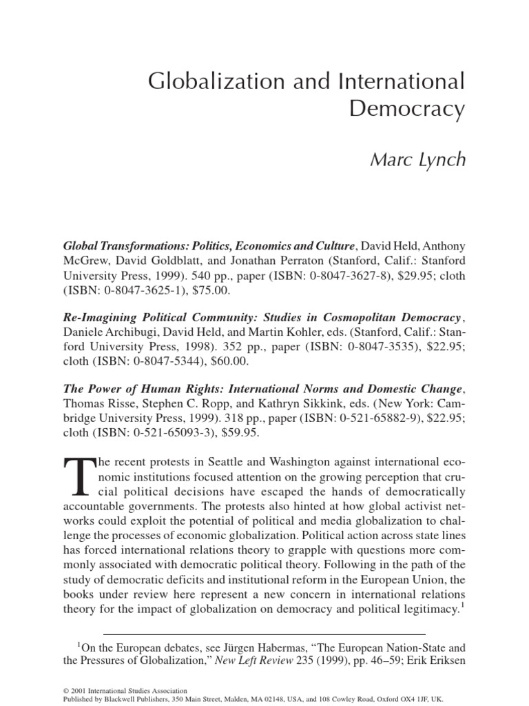 Globalization and Democracy | PDF | Public Sphere | Globalization