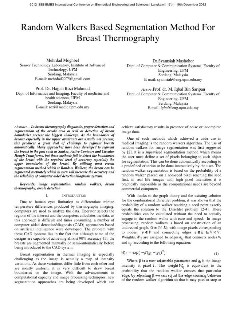 Random Walkers Based Segmentation | PDF | Image Segmentation | Multidimensional Signal Processing