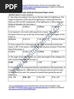 ThoughtWorks Sample Aptitude Placement Paper Level1 | PDF | Teaching Mathematics
