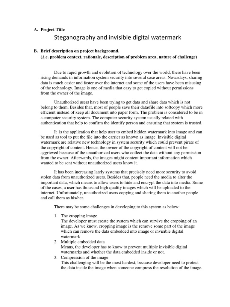 Steganography: Digital Watermark | PDF | Software Testing | Computing