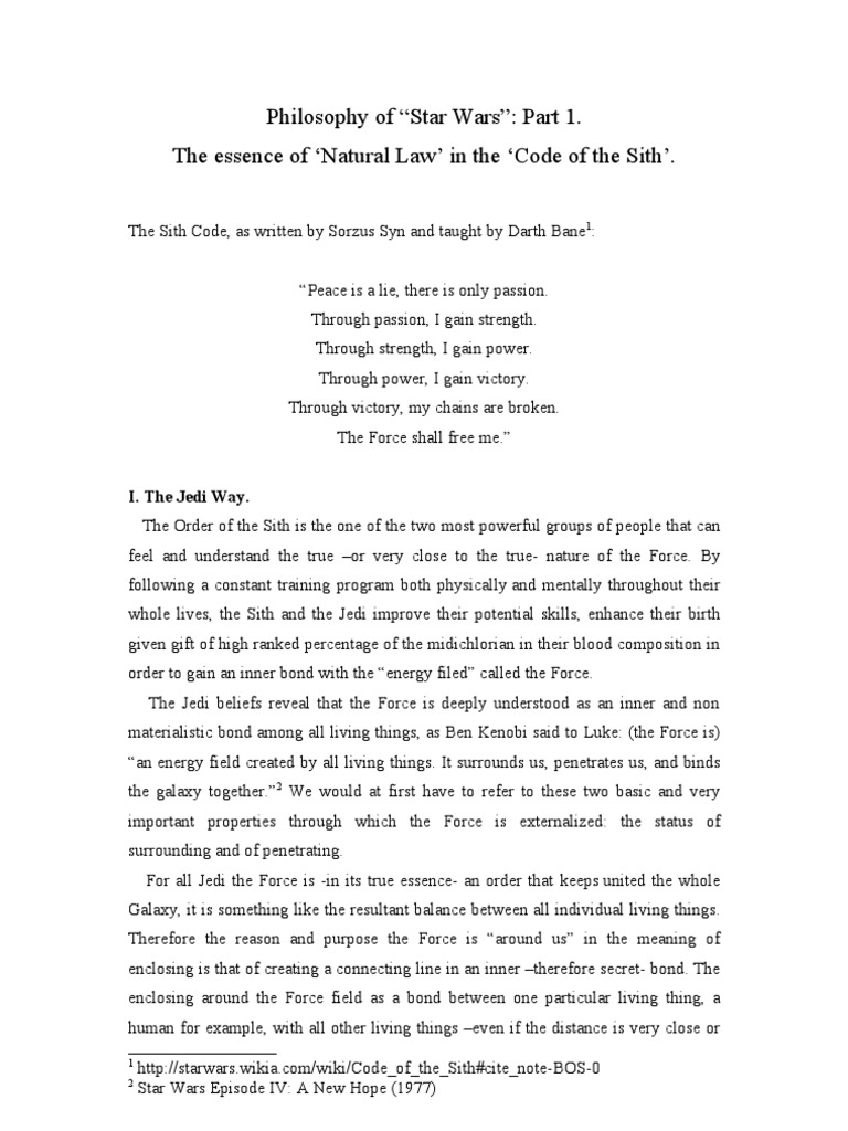 Philosophy of "Star Wars": Part 1. The Essence of Natural Law' in The ...