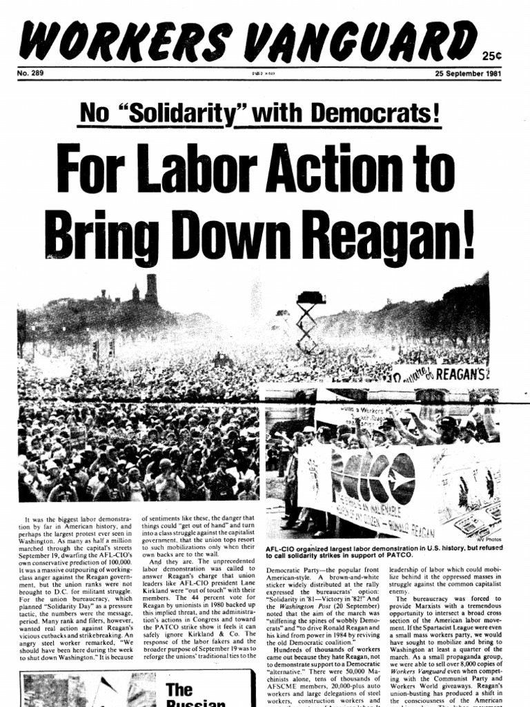 Workers Vanguard No 289 - 25 September 1981 | PDF | Strike Action | Afl–Cio