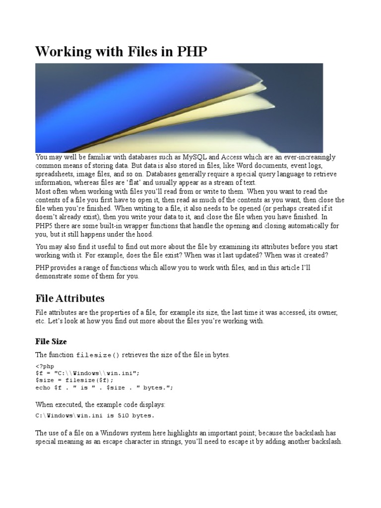 Working With Files In Php Pdf Comma Separated Values Php