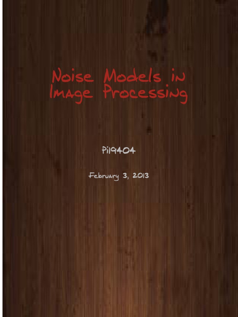 Noise Models in Image Processing | PDF | Probability Density Function ...