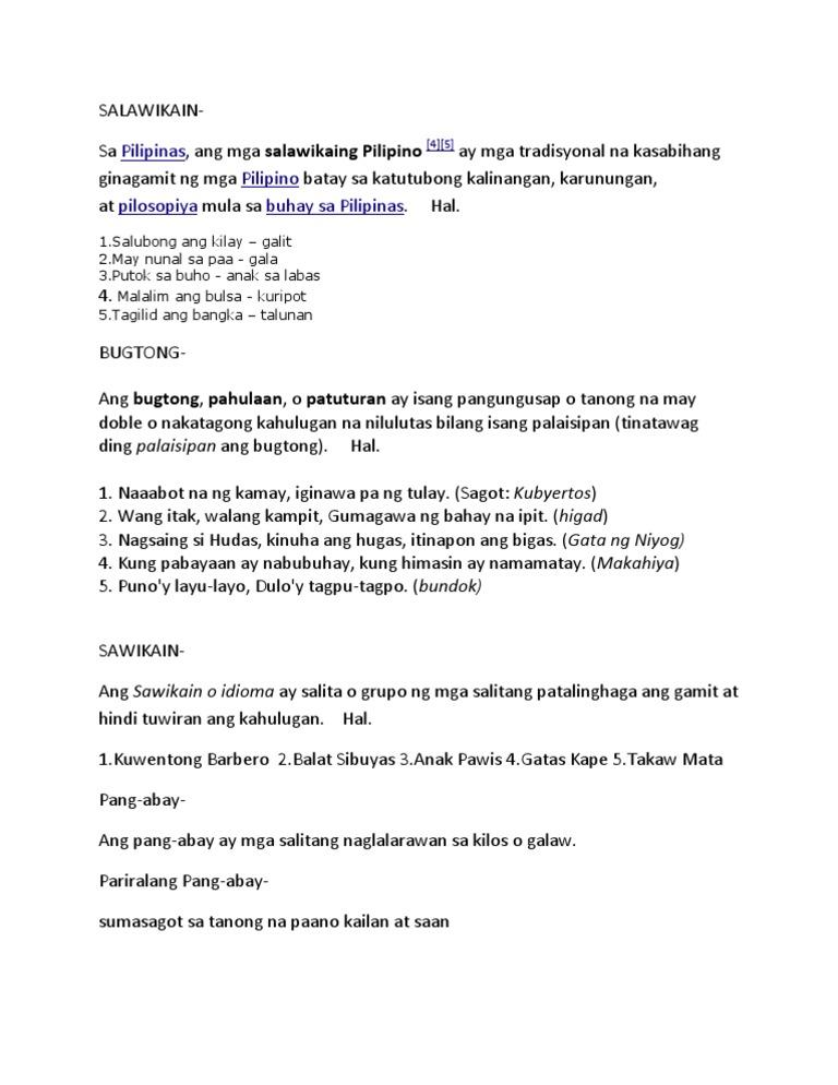 Palaisipan Kahulugan At Pangungusap | mataisipan