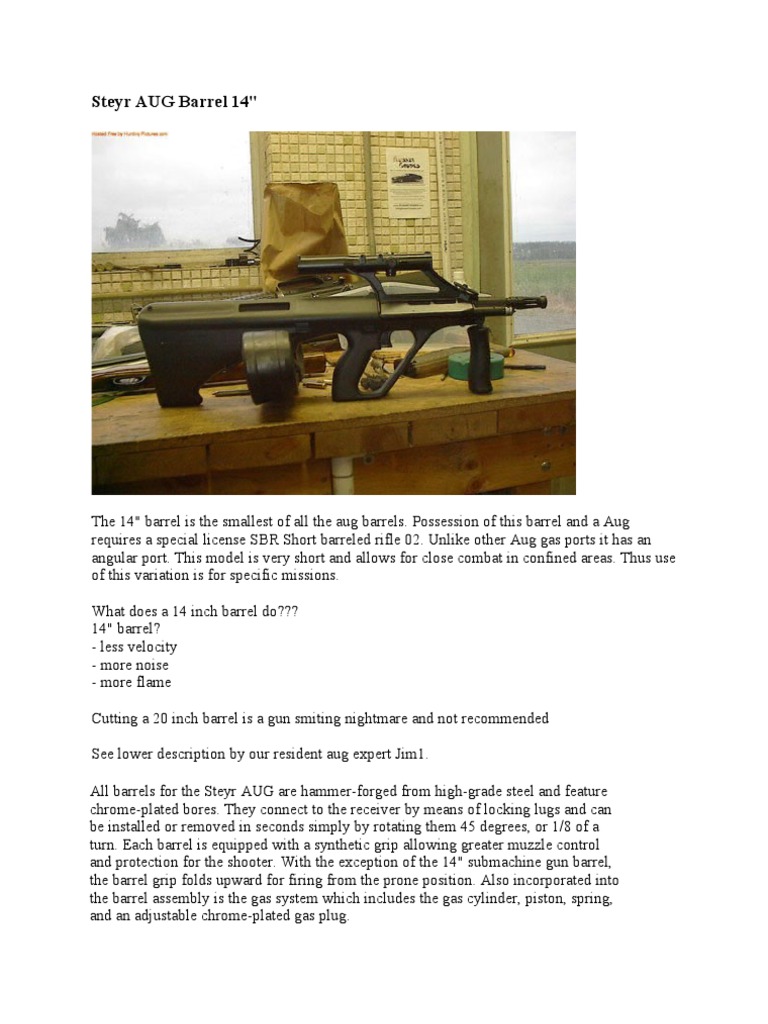 Steyr AUG Barrel 14 | PDF | Personal Weapons | Tools