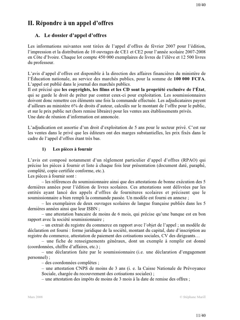 Repondre A Un Appel D Offre | PDF | Appel d'offres | Impression