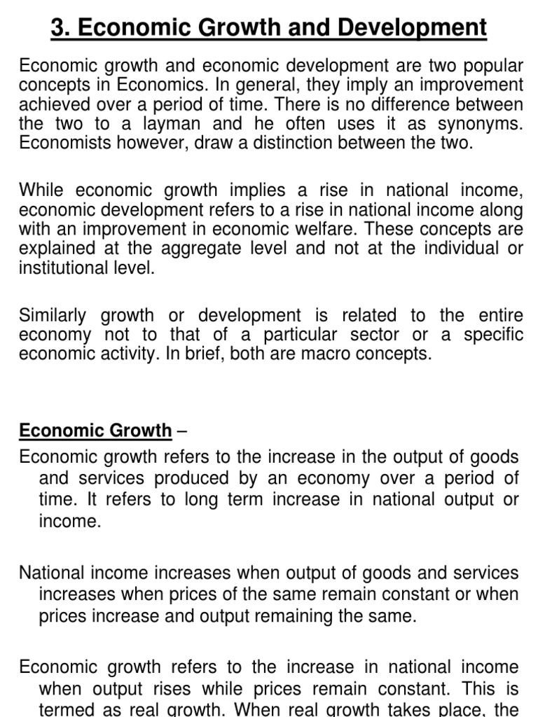 Economic Growth and Development | PDF | Economic Development | Economic ...
