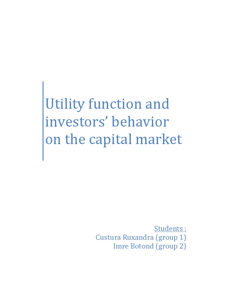 Utility Function and Investors | PDF | Risk Aversion | Utility