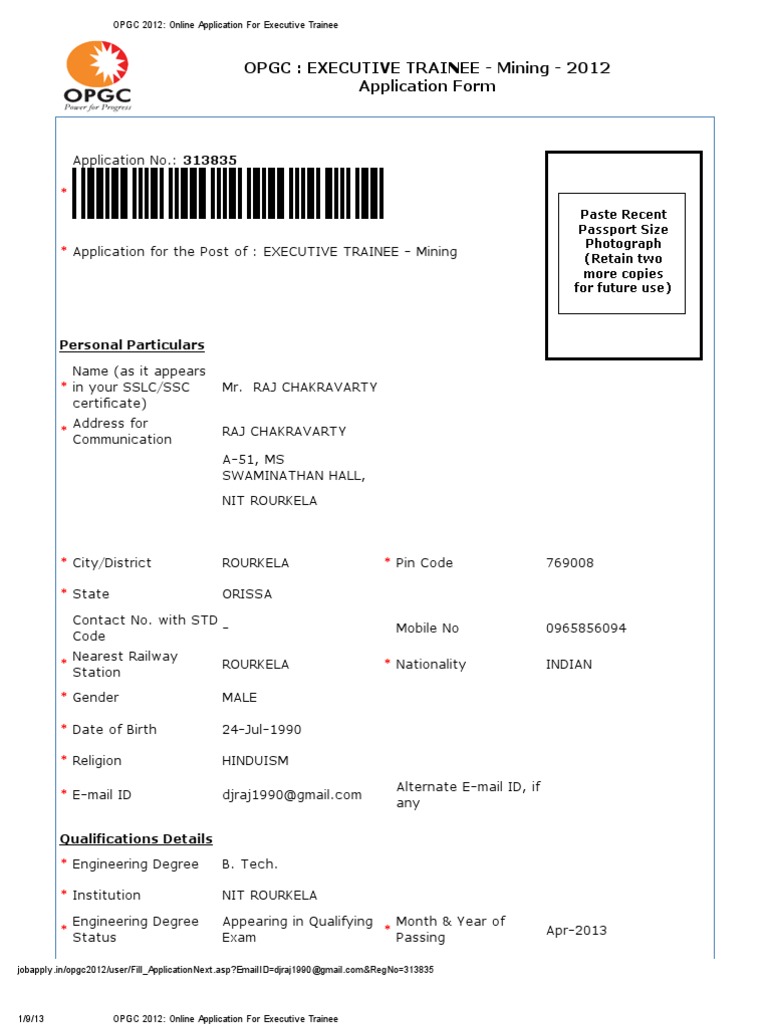 Opgc App Form | PDF | Computing And Information Technology | Business