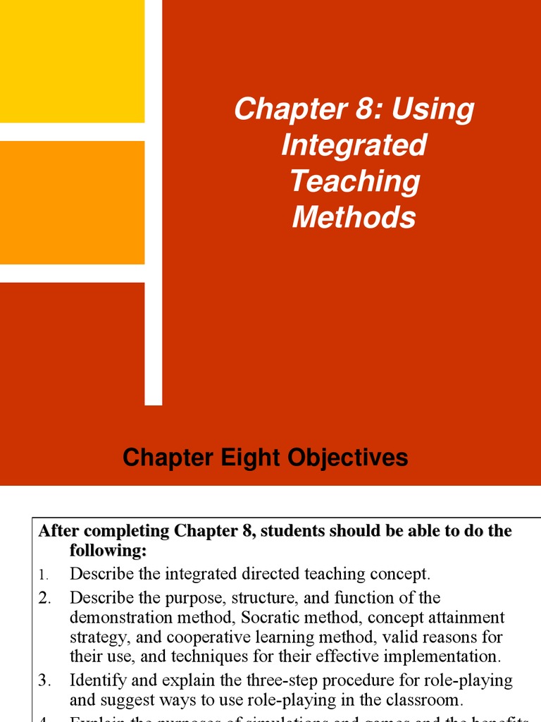 Chapter 8: Using Integrated Teaching Methods | PDF | Teaching Method ...