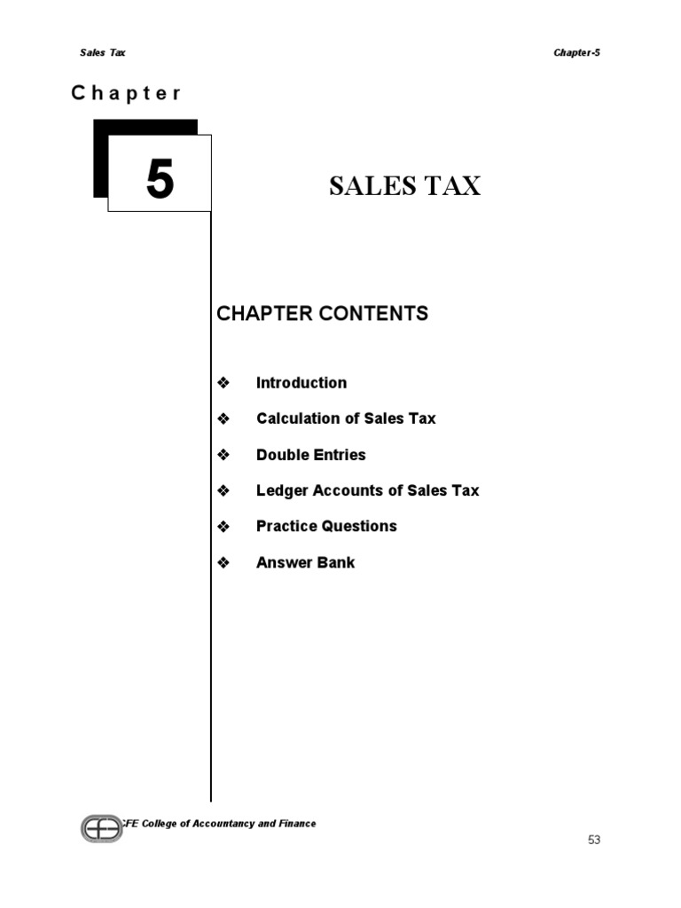 Sales Tax: Calculation of Sales Tax Double Entries Ledger Accounts of ...