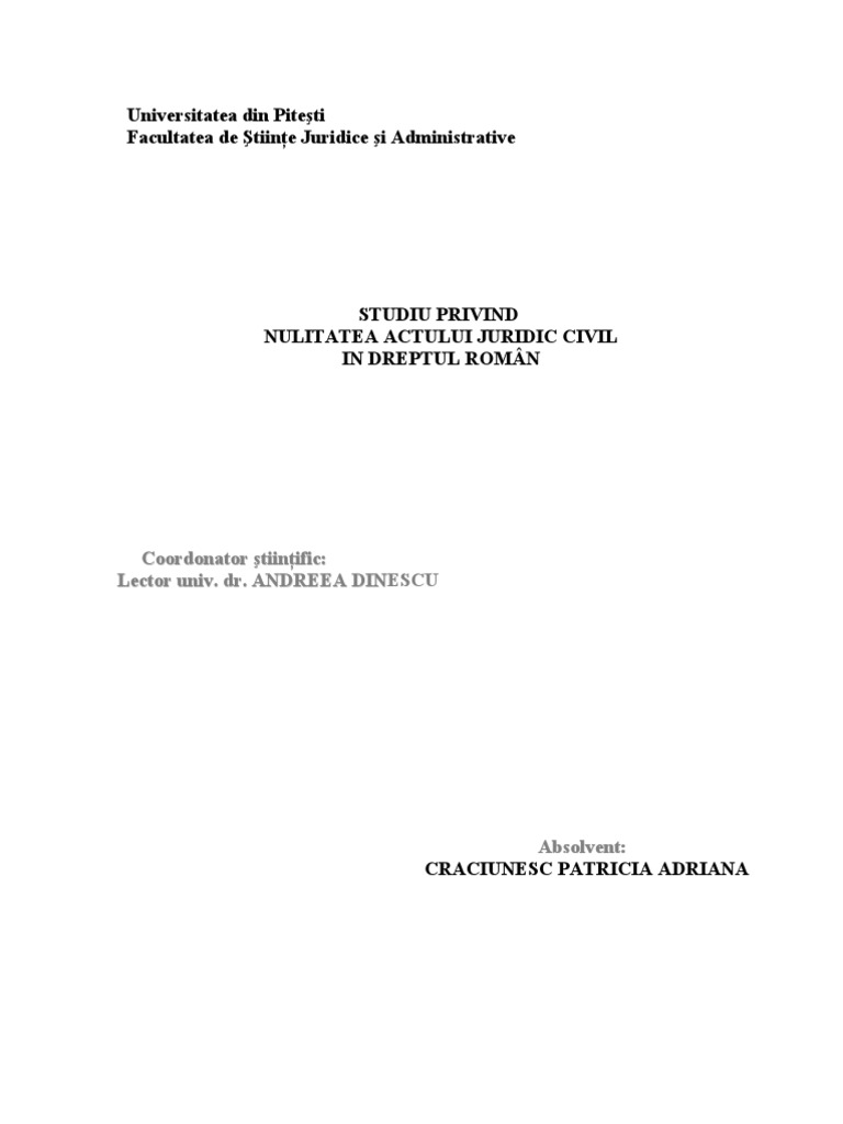 Nulitatea Actului Juridic Civil | PDF