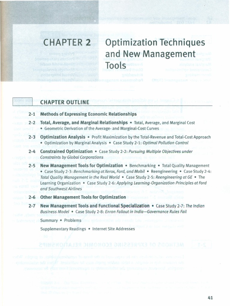 Optimisation & New Management Tools 0002 | PDF | Marginal Cost | Mathematical Optimization