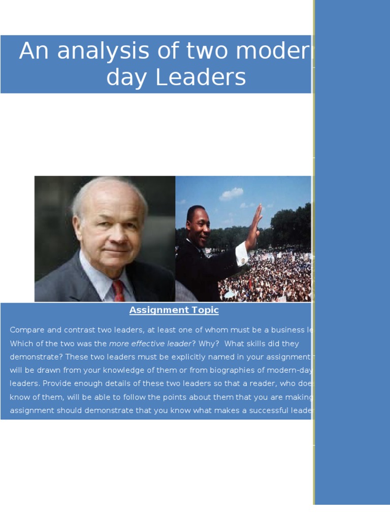 An Analysis of Two Modern-Day Leaders: Assignment Topic | PDF | Martin ...