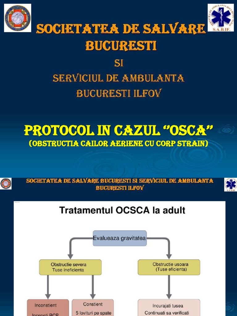 PROTOCOL in Cazul 'OSCA'': (Obstructia Cailor Aeriene Cu Corp Strain) | PDF