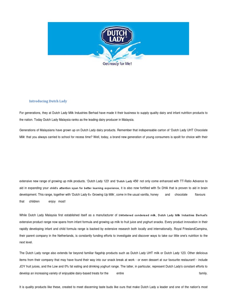 Introducing Dutch Lady | PDF | Milk | Dairy