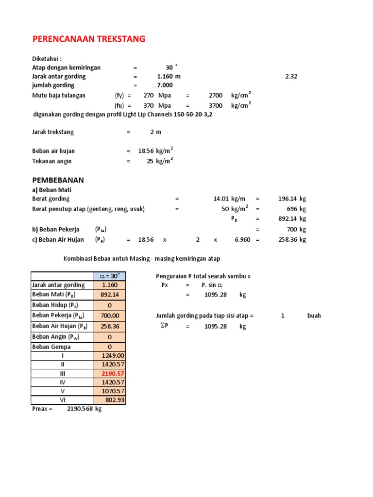 Perhitungan Trekstang | PDF