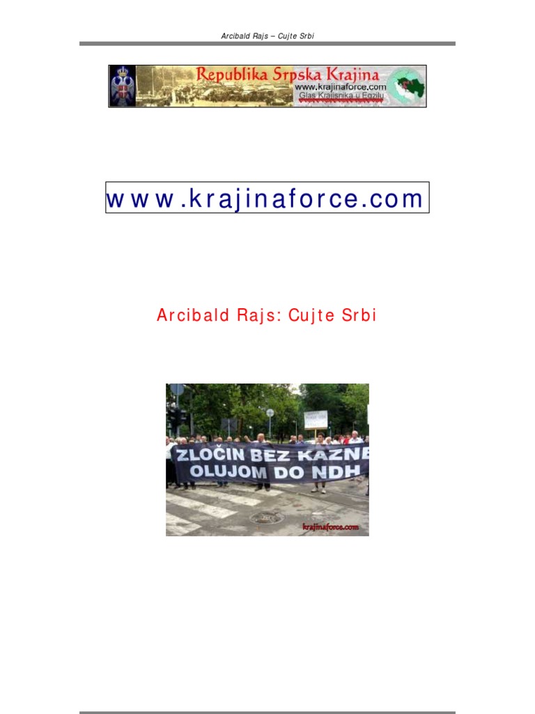 Arčibald Rajs - Čujte Srbi | PDF