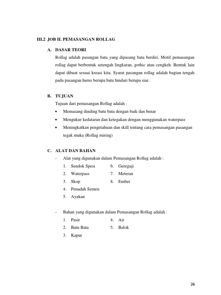 Pemasangan Rolag | PDF