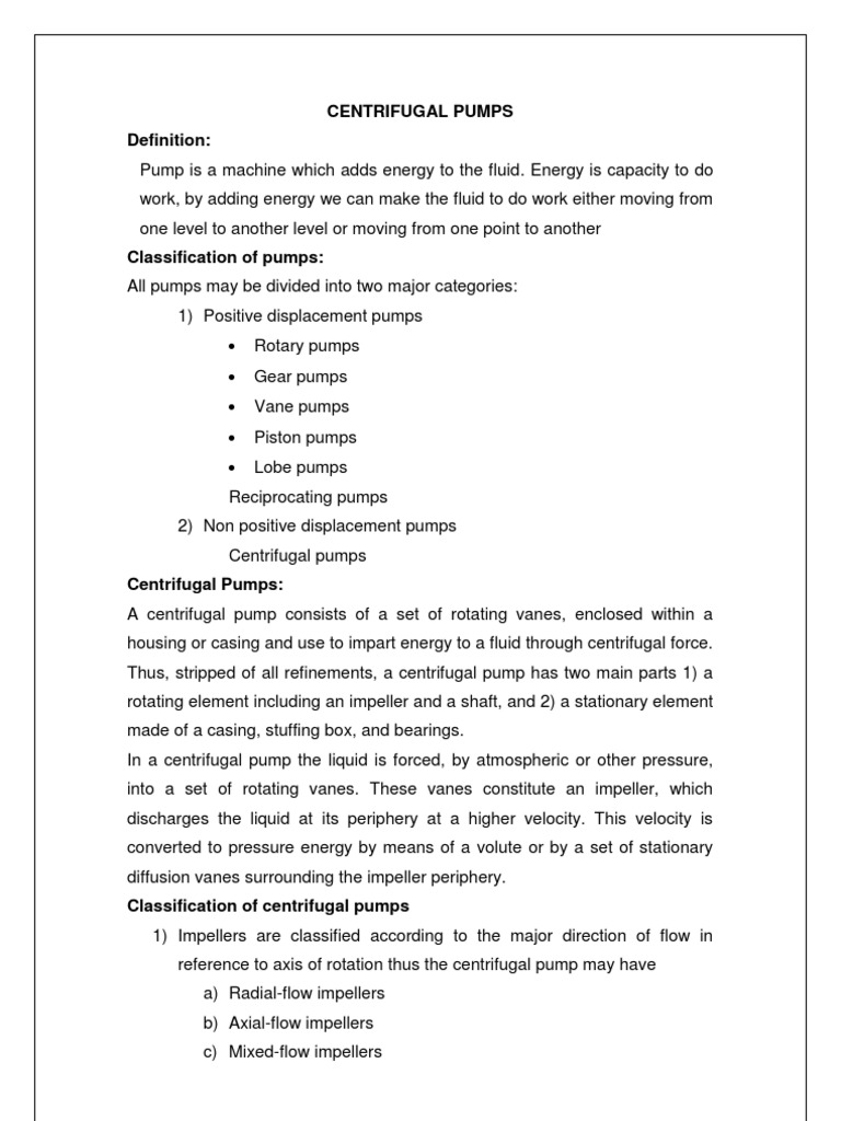 Centrifugal Pump Overview and Components | PDF | Pump | Valve