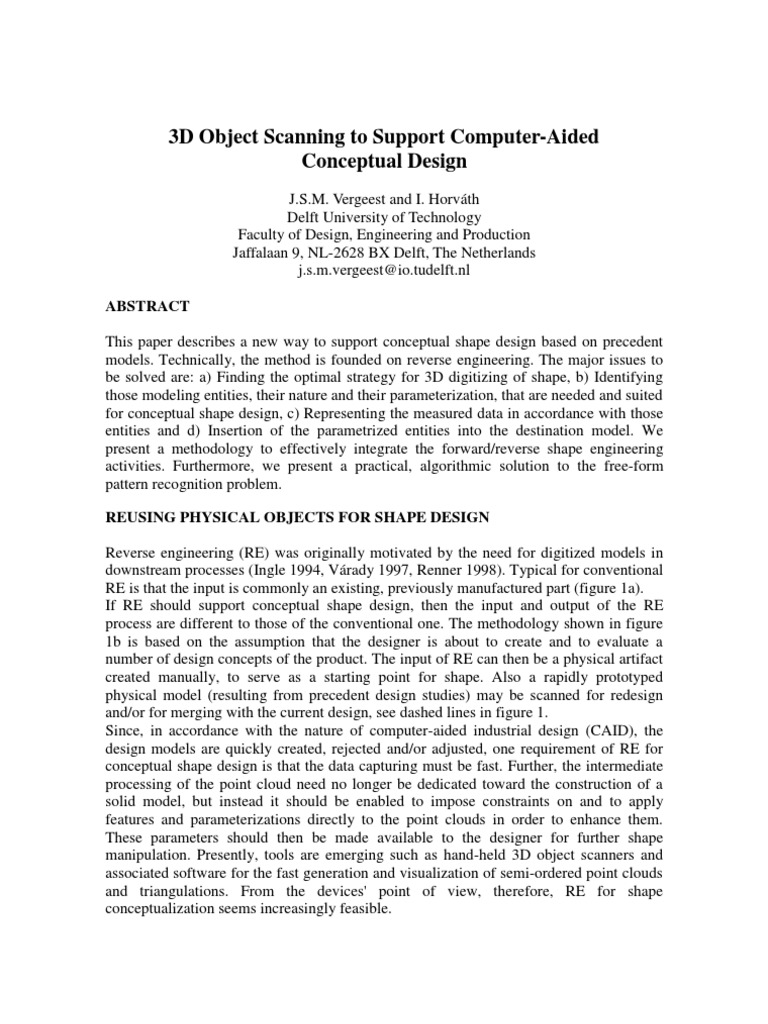 3D Object Scanning To Support Computer-Aided Conceptual Design | PDF ...