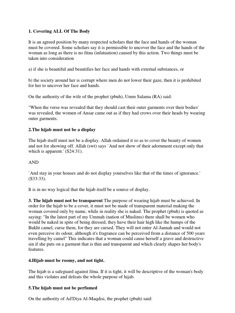 Rules of Hijab | PDF | Hijab | Clothing