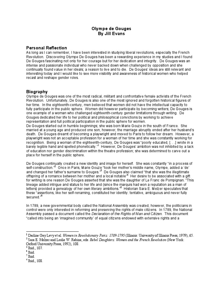Olympe de Gouges | PDF | Atlantic Revolutions | Late Modern France