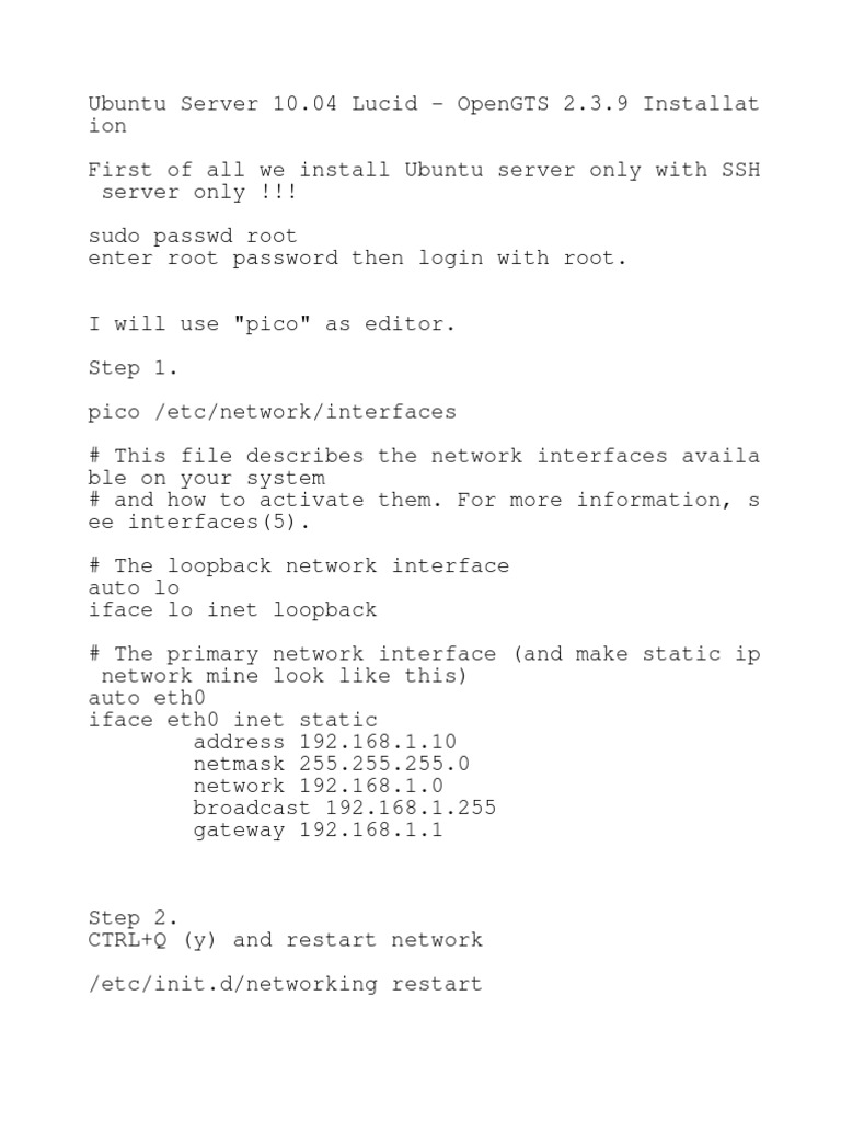 Ubuntu 10.04 OpenGTS Setup Guide | PDF | Internet Standards ...