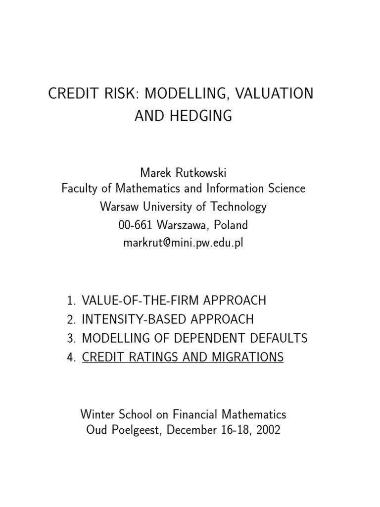 Credit Risk Modelling Valuation | PDF | Yield Curve | Bonds (Finance)