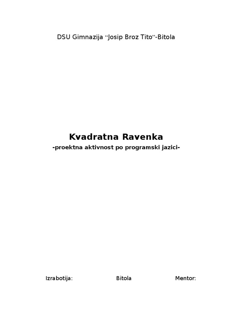 Kvadratna Ravenka | PDF