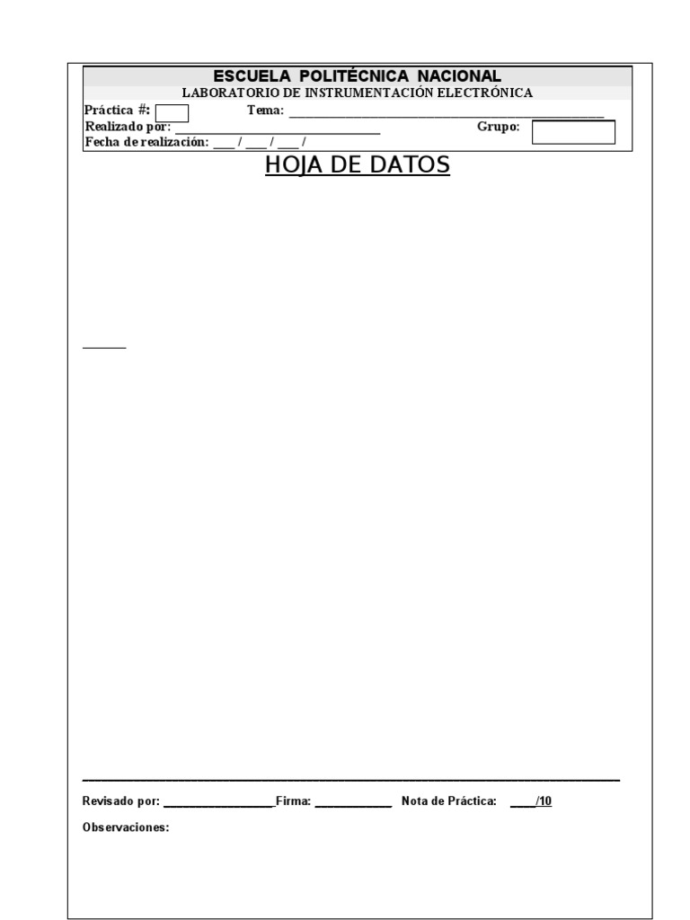 Hoja de Datos | PDF
