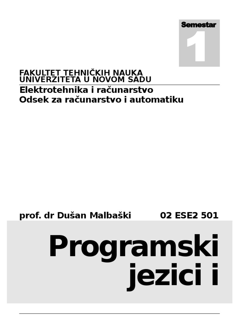 Programski Jezici I Strukture Podataka | PDF