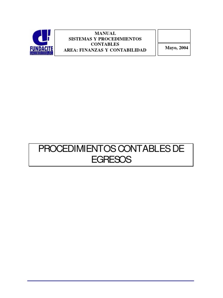 Procedimientos Contables de Egresos | PDF | Contabilidad | Cheque