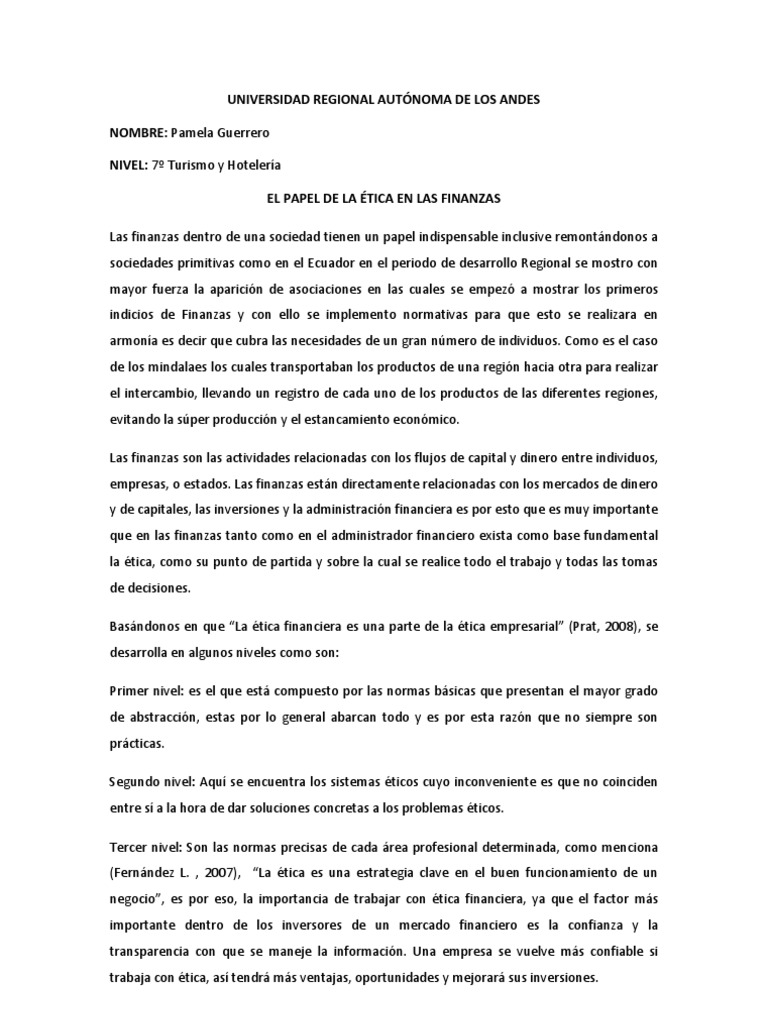Etica Financiera | PDF | Toma de decisiones | Inversiones