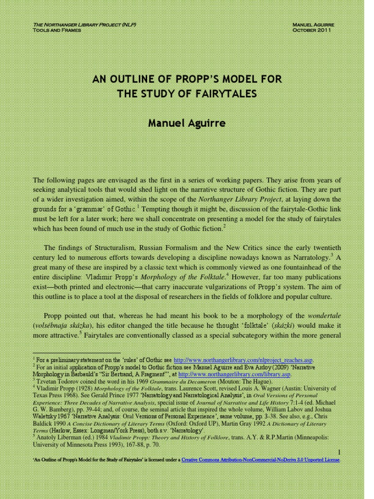 Propp Morphology | Download Free PDF | Fairy Tales | Cognitive Science