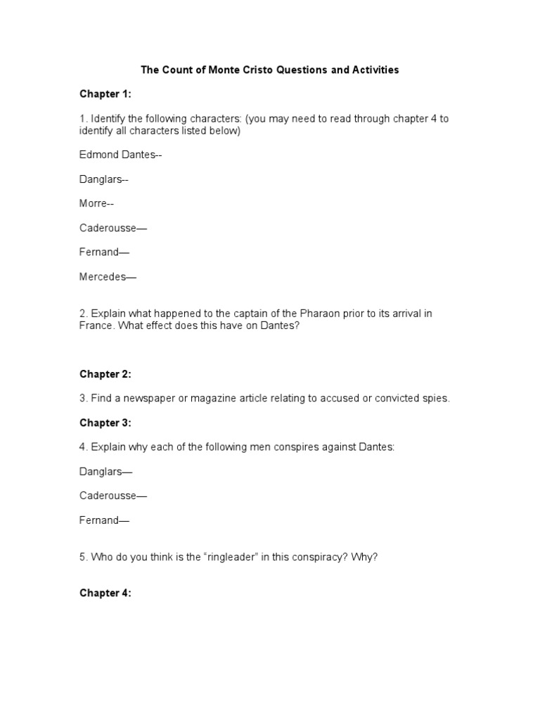 Study Guide for Monte Cristo Readers | PDF | The Count Of Monte Cristo