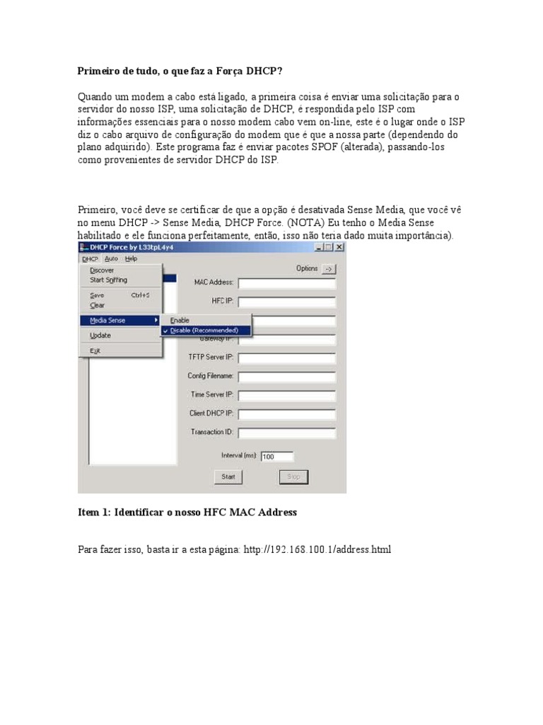 Tutorial DHCP Force | PDF | Informática | Internet