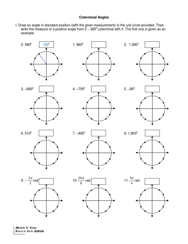 Coterminal Angles PDF