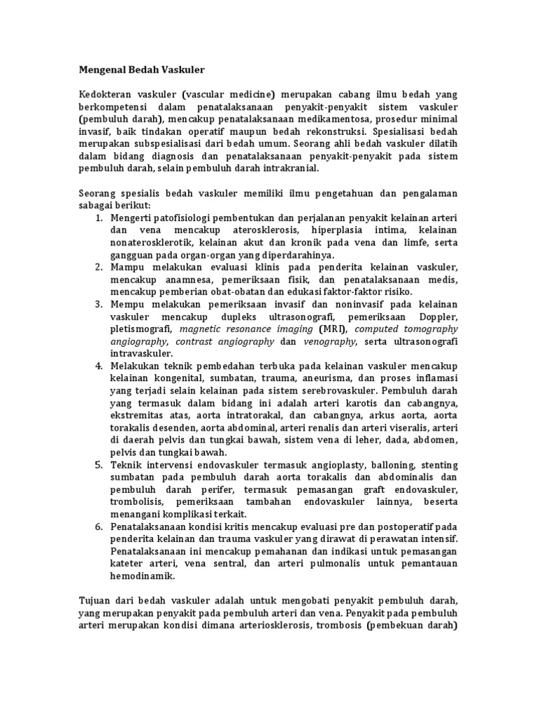 Bedah Vaskuler: Panduan Spesialis | PDF | Sains & Matematika