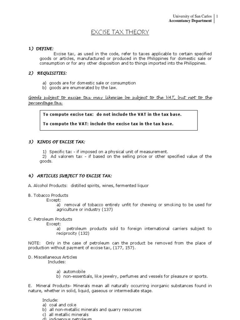 Excise Tax | PDF | Excise | Taxation