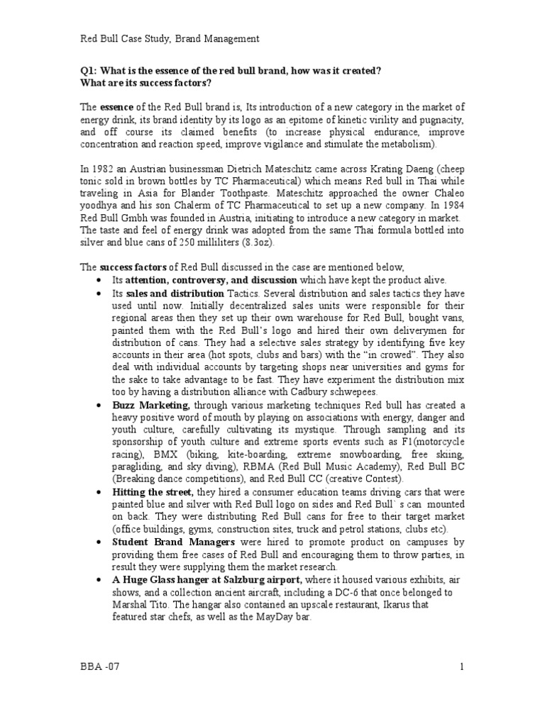 Red Bull Case Study Solution | PDF | Brand | Marketing