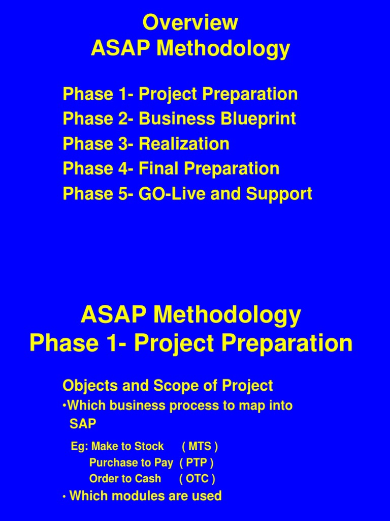 ASAP Methodology | PDF | Business Process | Scope (Computer Science)