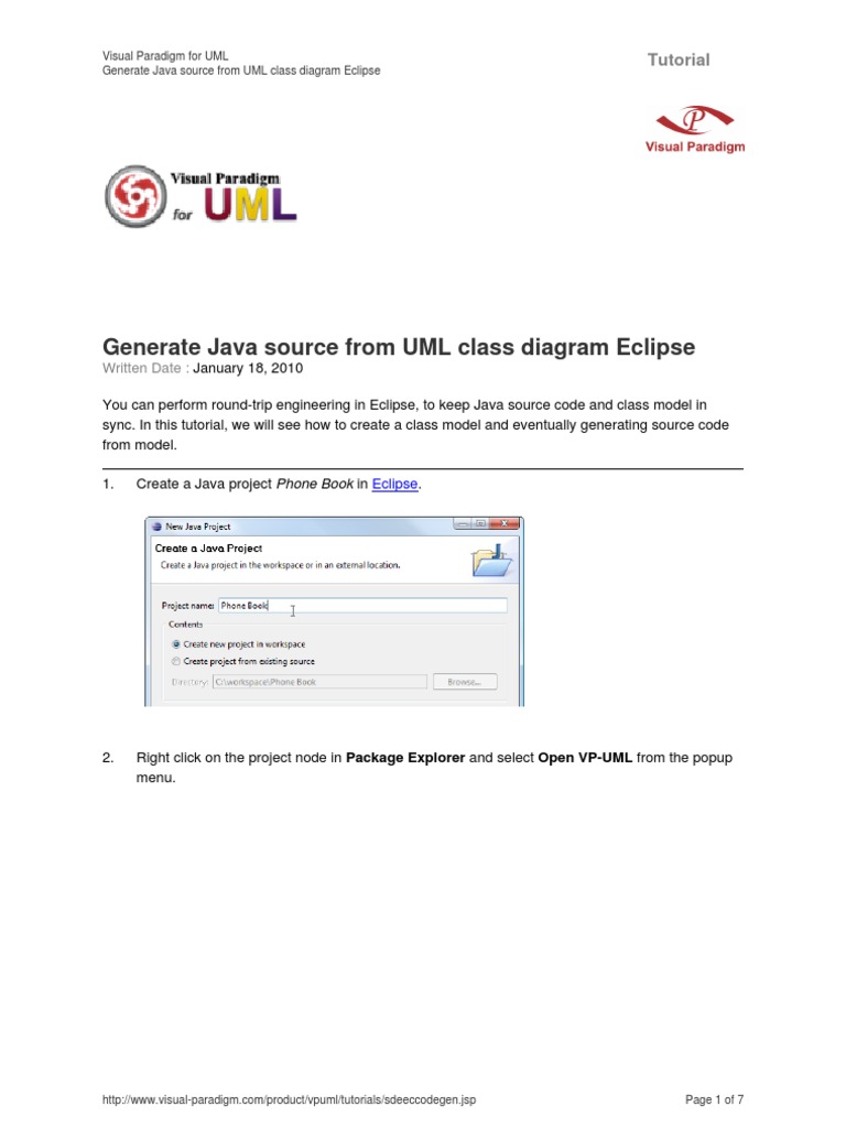 Java Uml Steps PDF | PDF | Eclipse (Software) | Unified Modeling Language