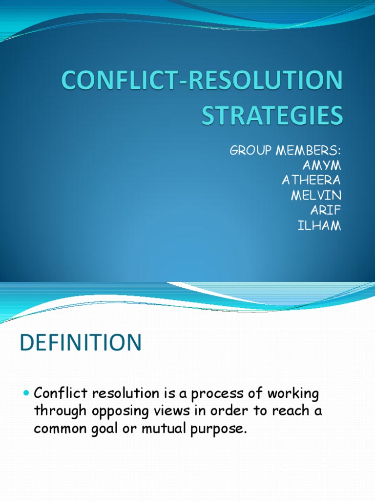 Conflict Resolution Strategies | PDF | Negotiation | Applied Psychology