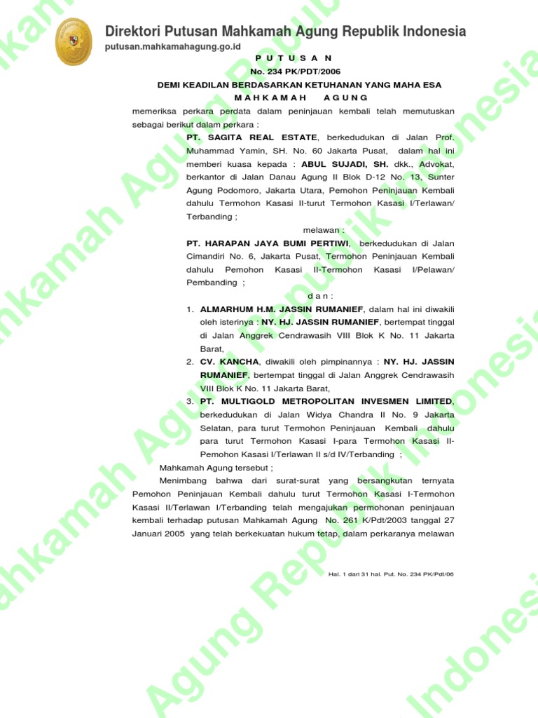 Contoh Putusan Mahkamah | PDF